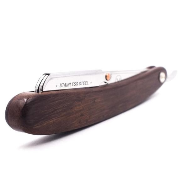 Grooming | Walnut Wood Handle Straight Edge Barber Razor With Stainless ...